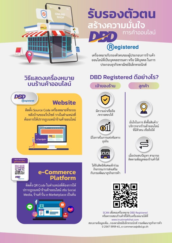 ฟรี! เครื่องหมาย DBD Register - โครงการส่งเสริมธุรกิจไทย ใช้พาณิชย์อิเล็กทรอนิกส์